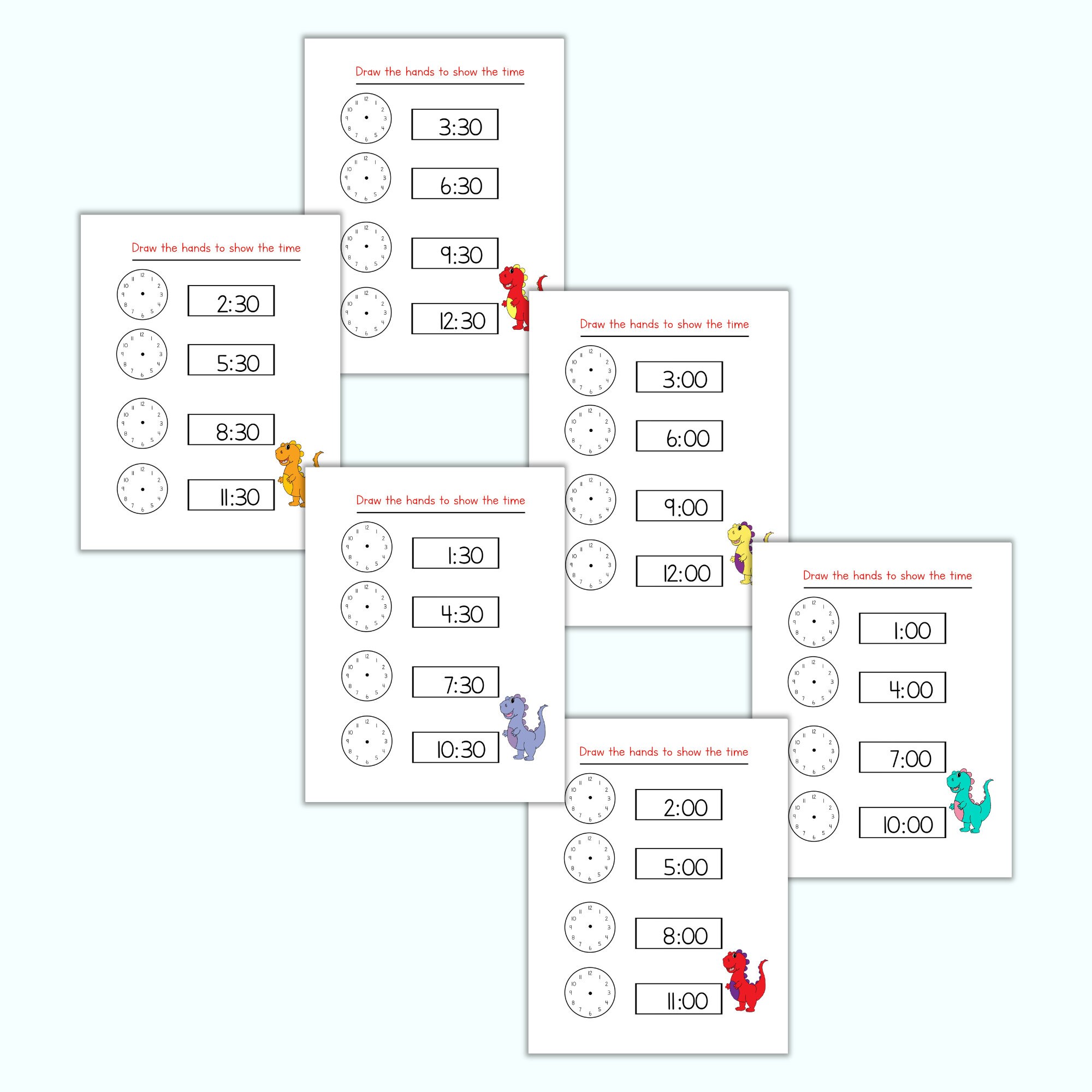 Dinosaur Time Pack Learning Time Printables Learning Time - Etsy