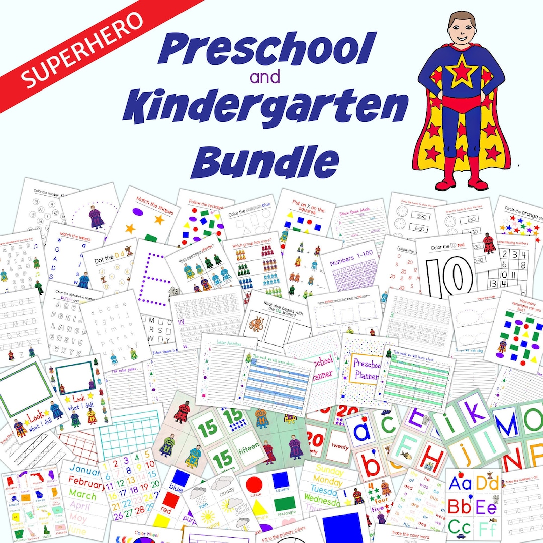 Superhero Preschool Bundle, Superhero Kindergarten Bundle, Preschool ...