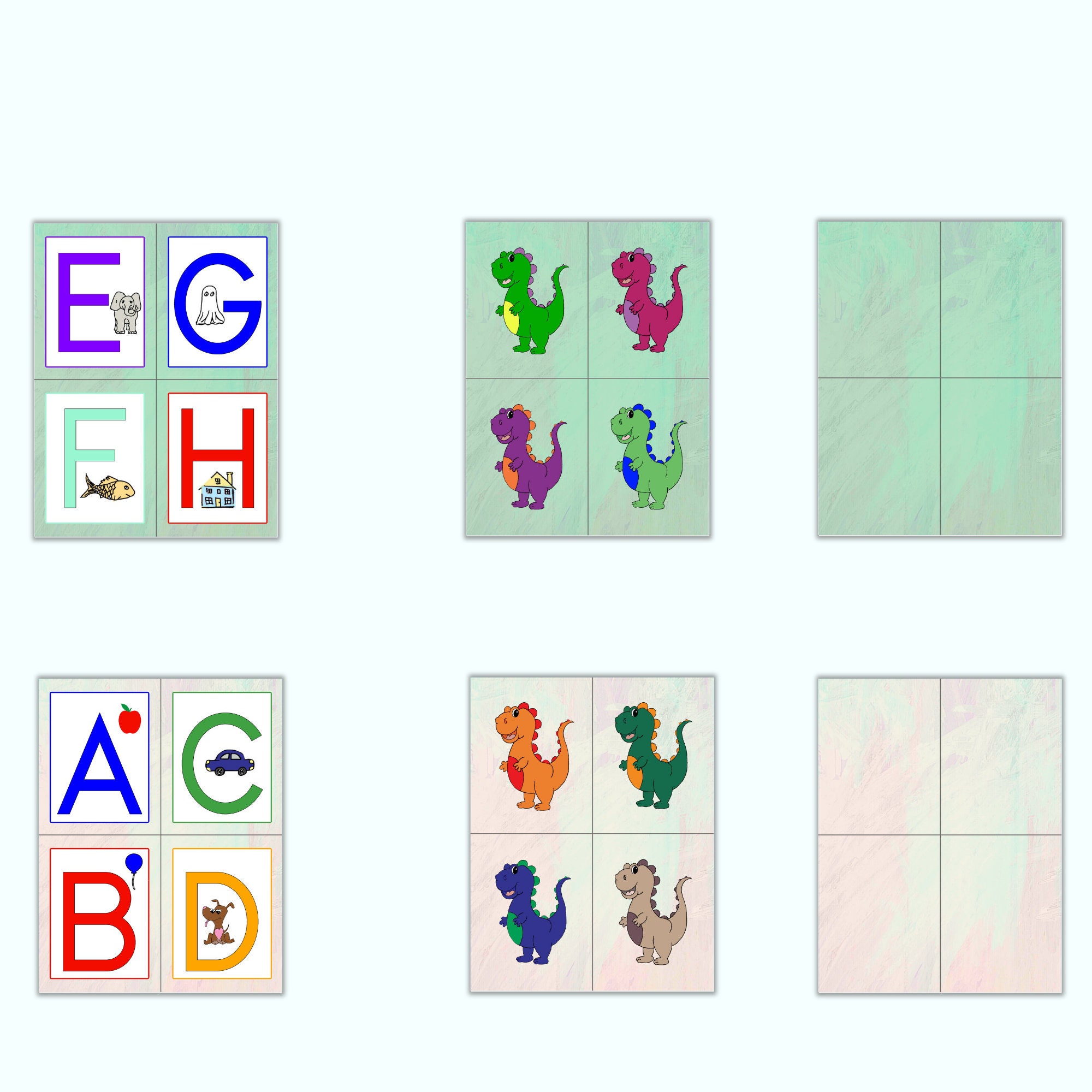 Dinosaur Letter Flashcards, Dinosaur Alphabet Flashcards, Preschool ...