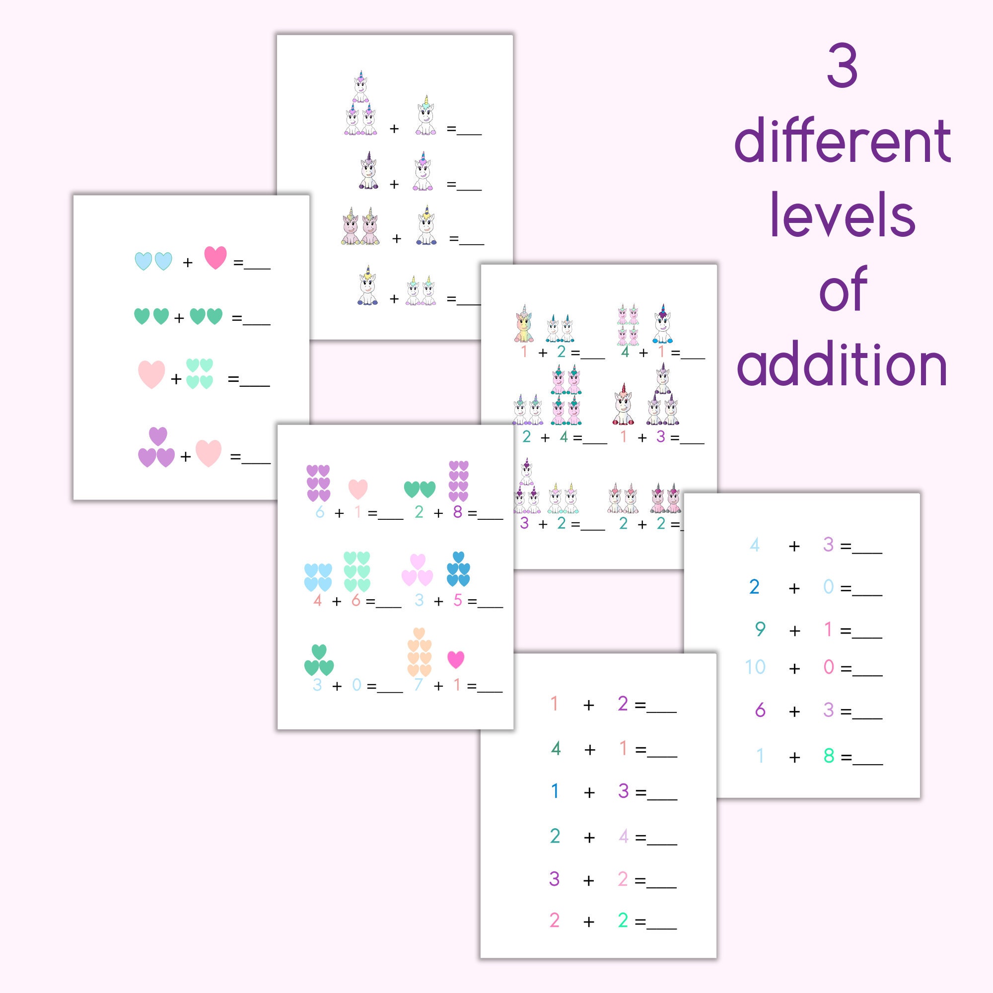 Unicorn Math Pack, Preschool Math Pack, Math Printables, Preschool Math ...