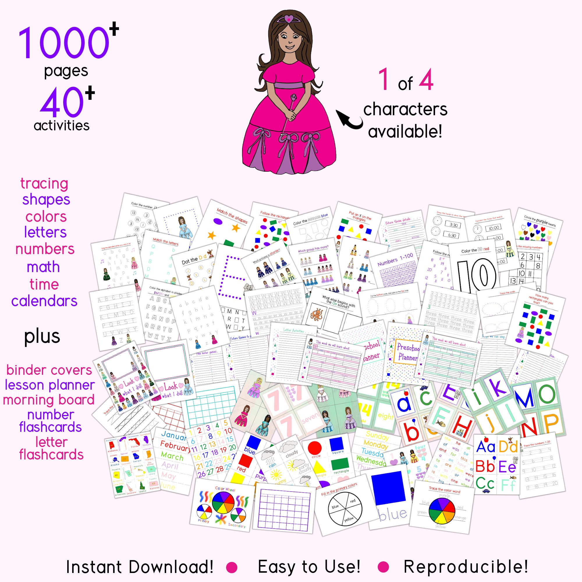 Princess Preschool Bundle Princess Kindergarten Bundle - Etsy