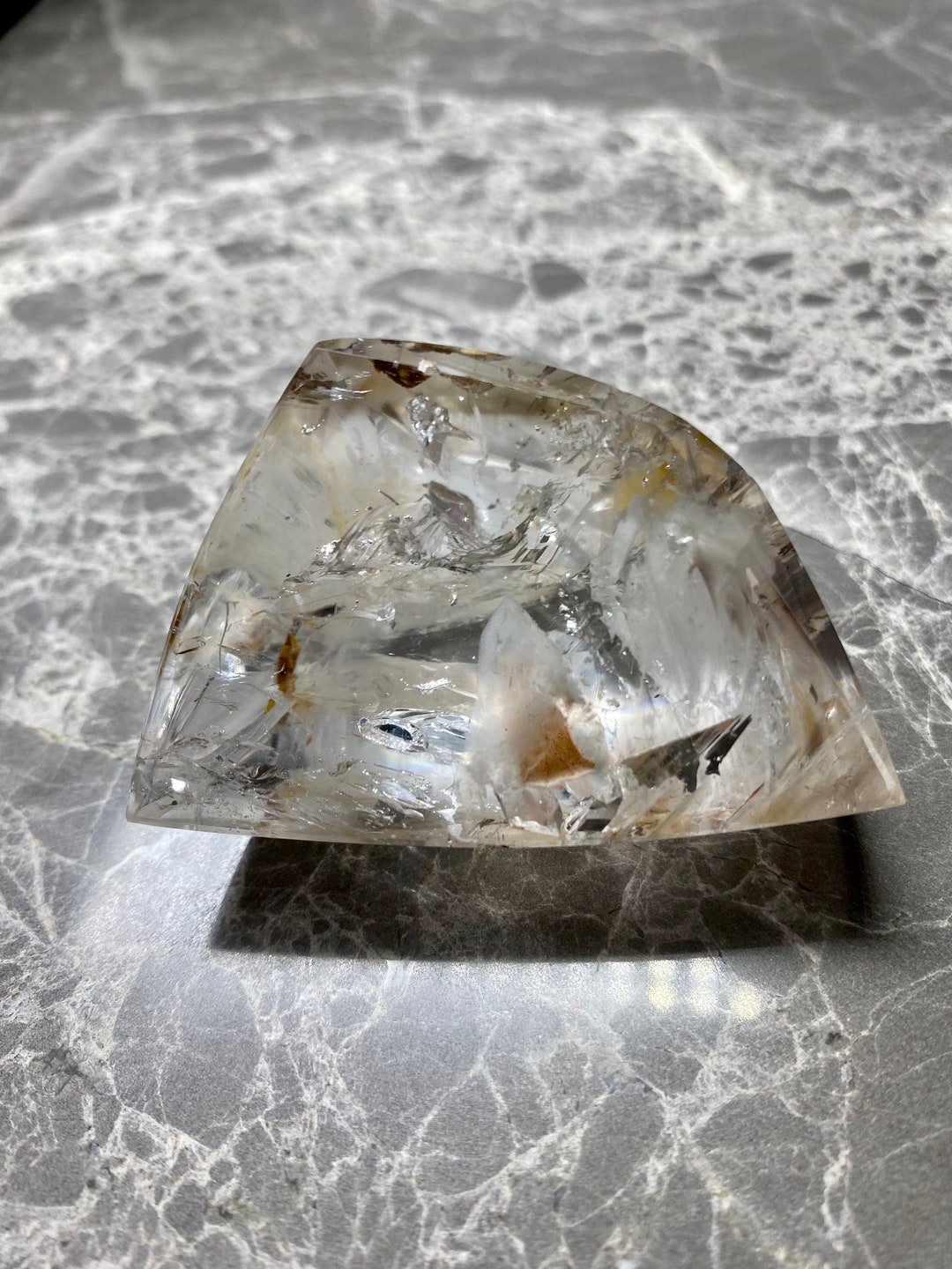 Amazing White Rabbit Hair Freeform Rainbow Flash Amphibole - Etsy