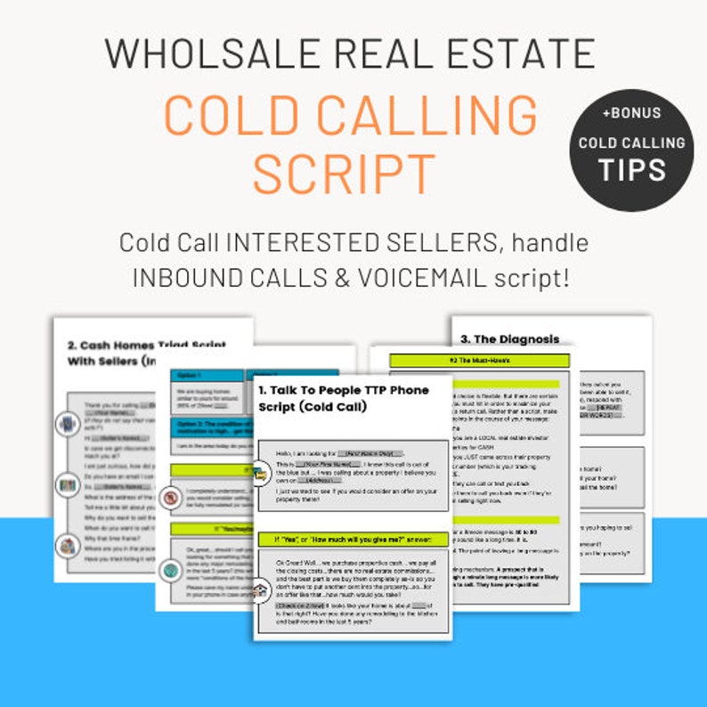 Wholesale Real Estate Cold Calling Scripts Includes Outbound, Inbound ...
