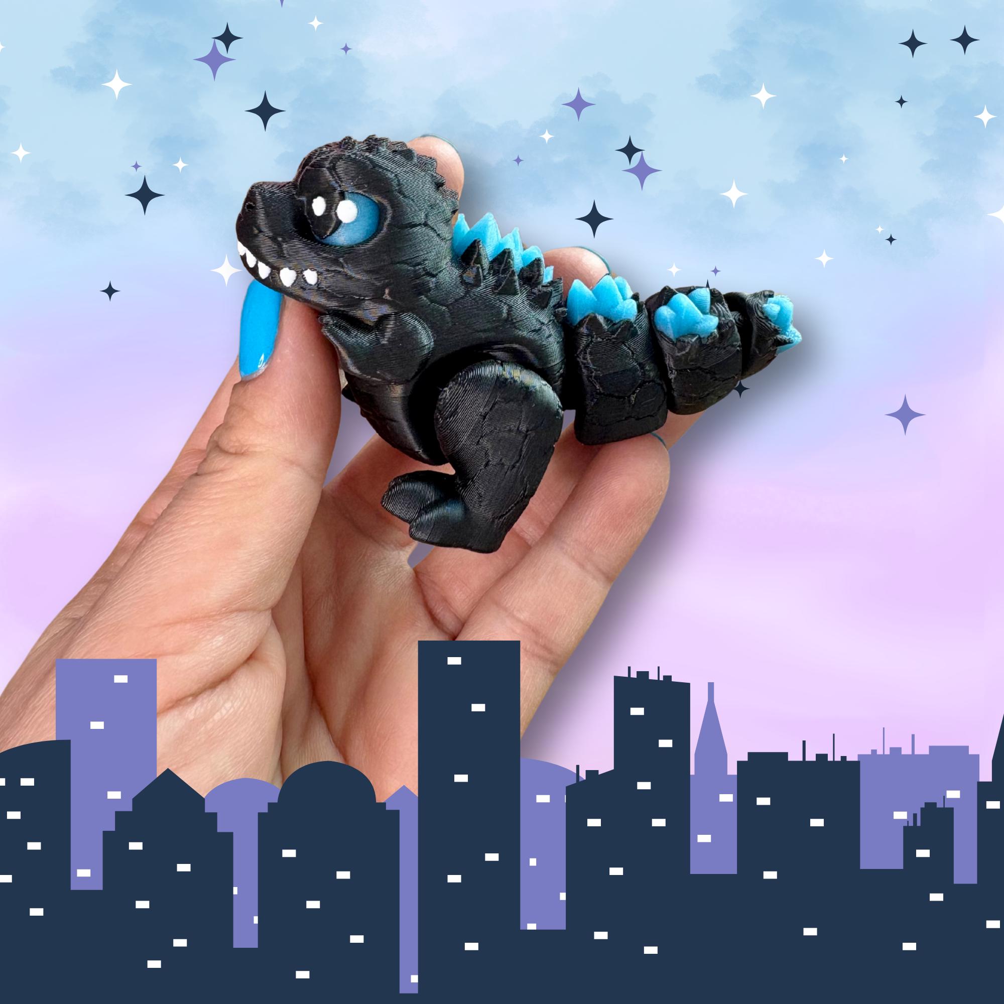 3D Printed Articulated Kaiju Godzilla Fidget Toy | Flexi | Cute Gift ...