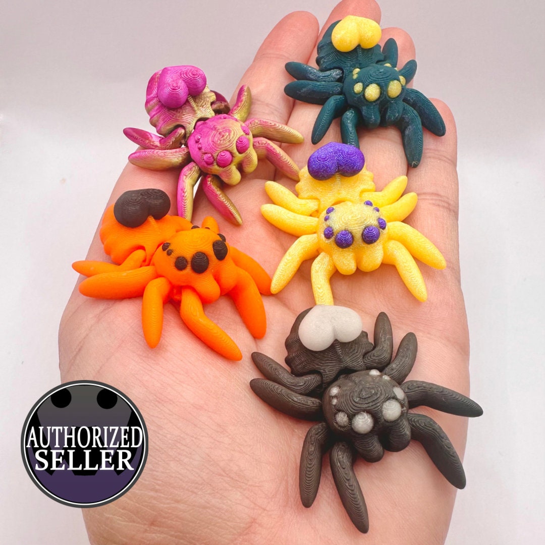 Set of 5! - 3D Printed Cute Spider Articulated Fidget Toy - Etsy