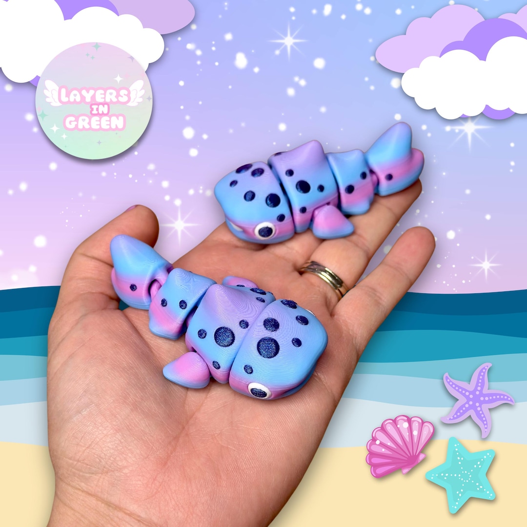 3D Printed Articulated Whale Shark Fidget Toy | Flexi | Cute Gift for ...