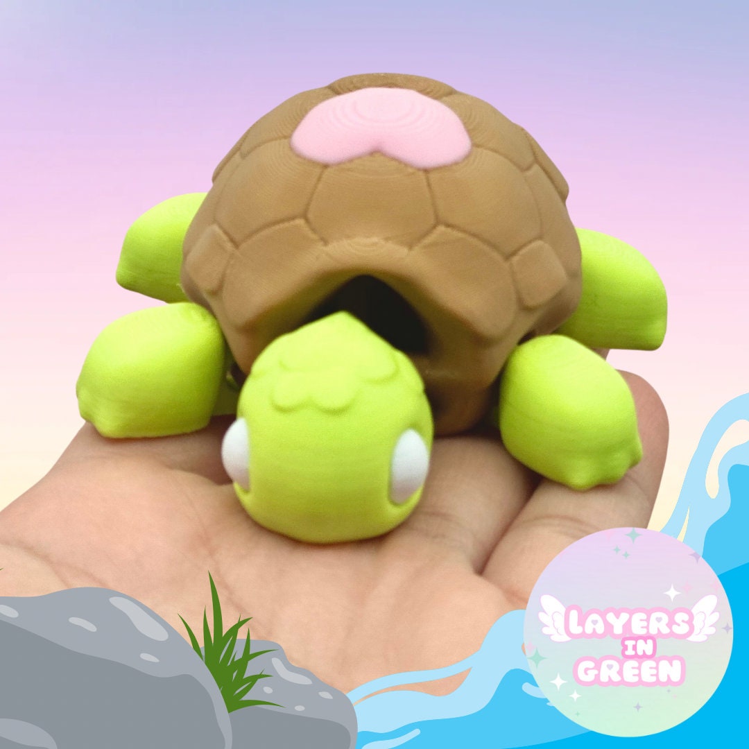 Cute 3D Printed Turtle Articulated Fidget Toy | Sensory Pet - Etsy