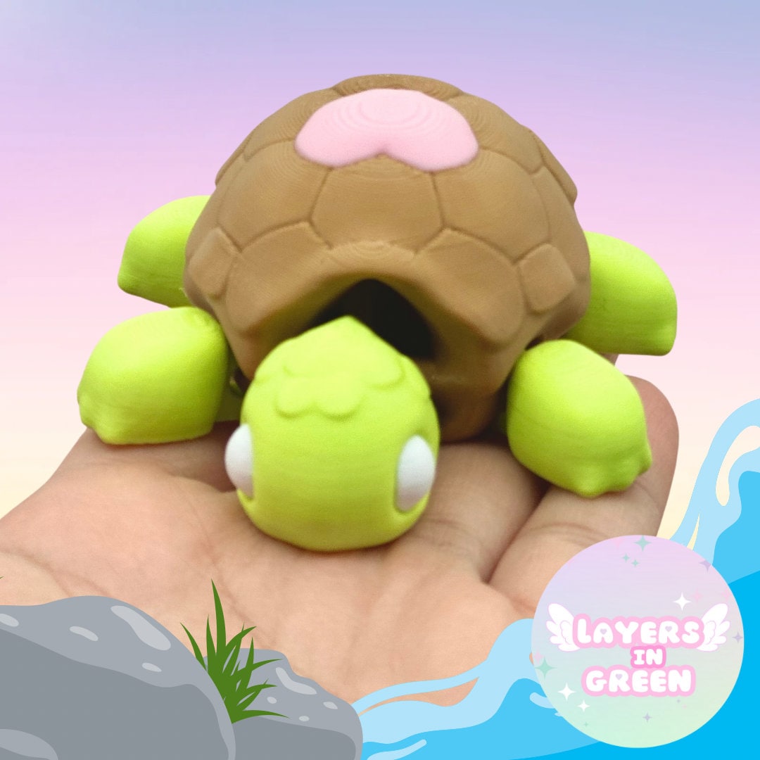 Cute 3D Printed Turtle Articulated Fidget Toy | Sensory Pet - Etsy