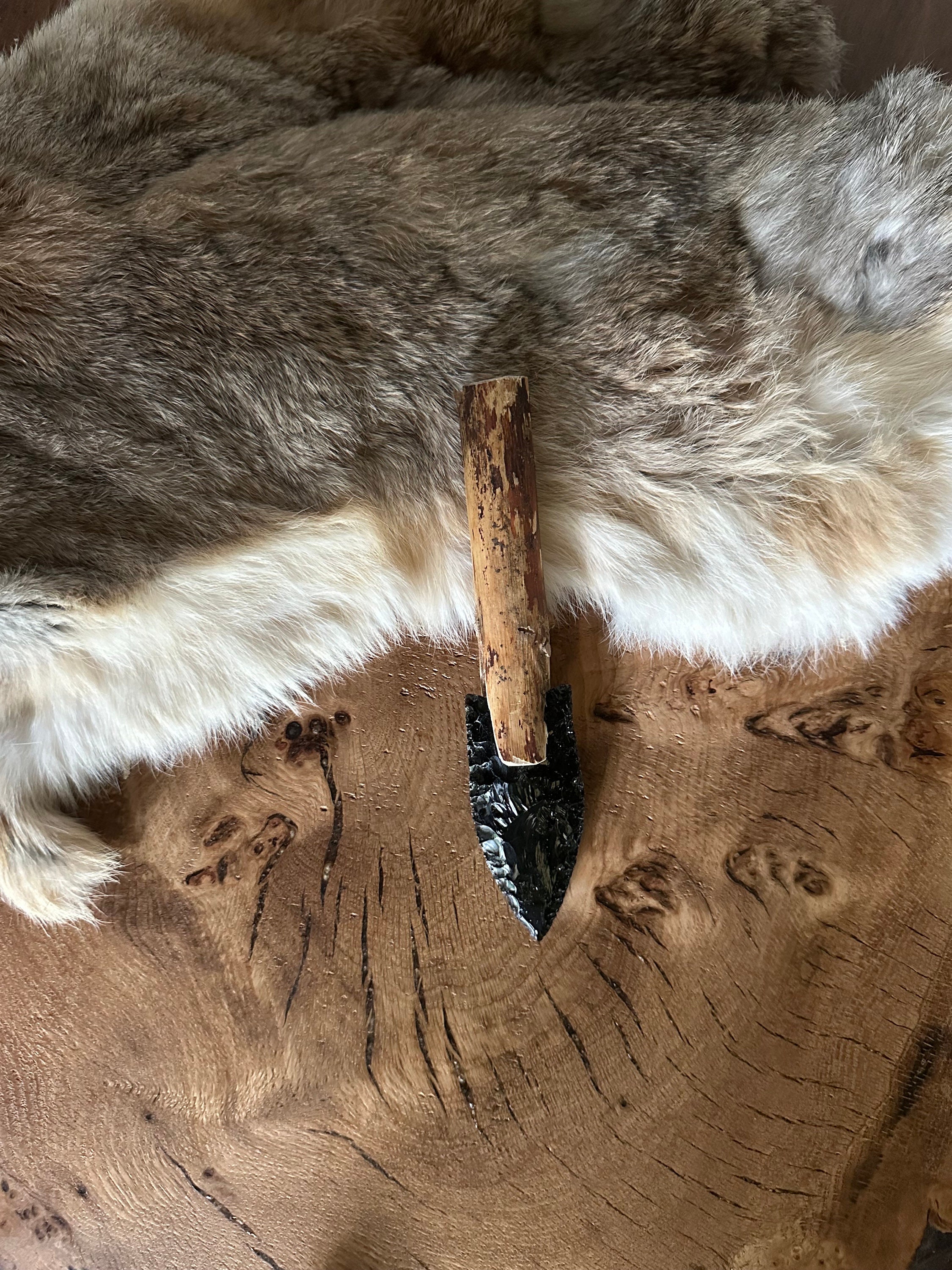 Obsidian Arrow Knife | Primitive Knife | Bison Skinner | Hunt Primitive ...