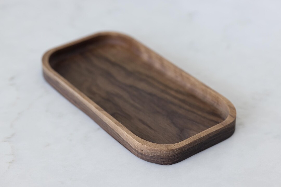 Hardwood Valet Tray, Walnut Catch All Tray, Wooden, Desk Organizer ...