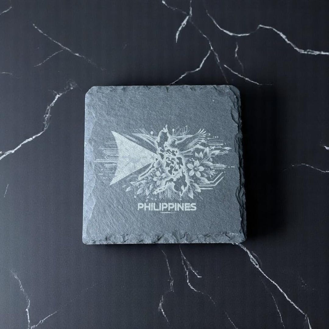 Laser Engraved Slate Coaster: Filipino Pride Decor - Etsy