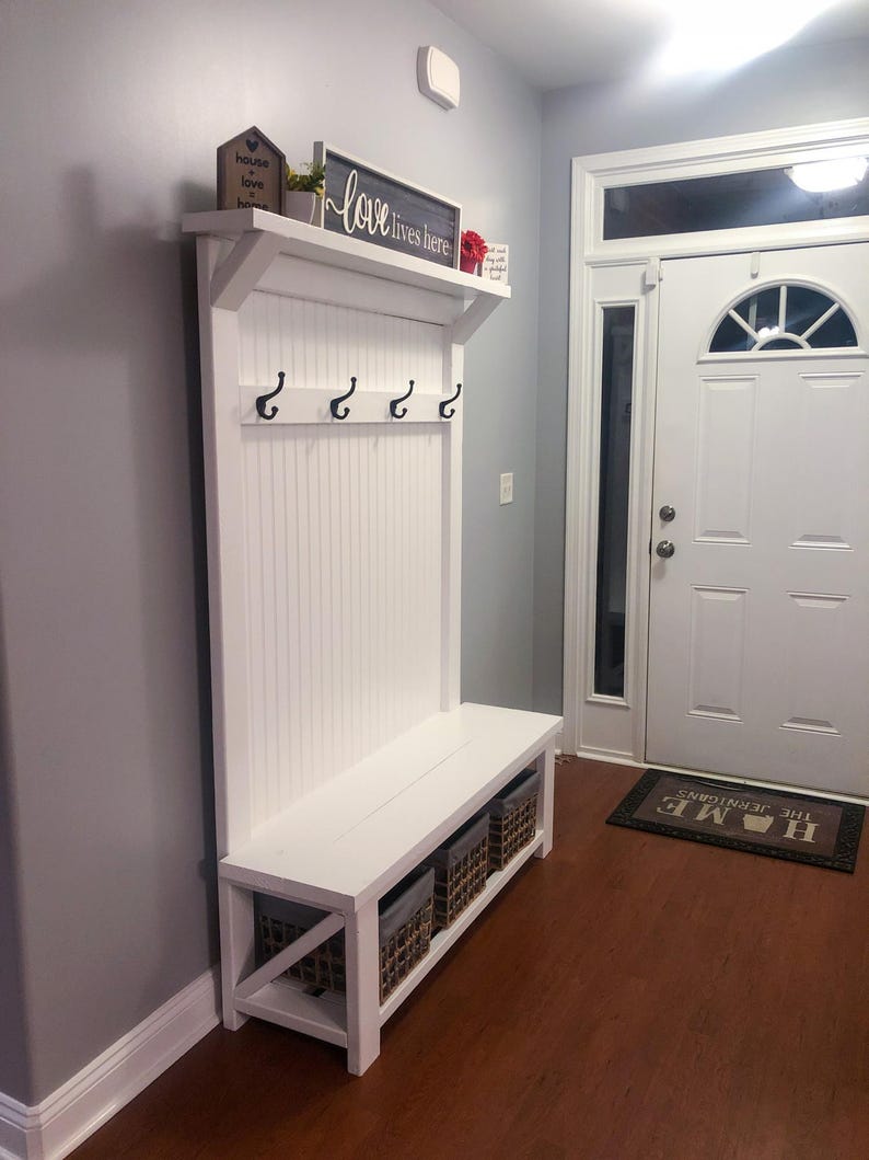 Rustic Farmhouse Hall Tree Plans PDF Download, Woodworking Plans, DIY ...