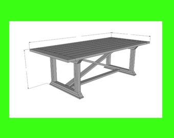 Wood Dining Table DIY/ Farmhouse Table/truss Beam Table Plan ...