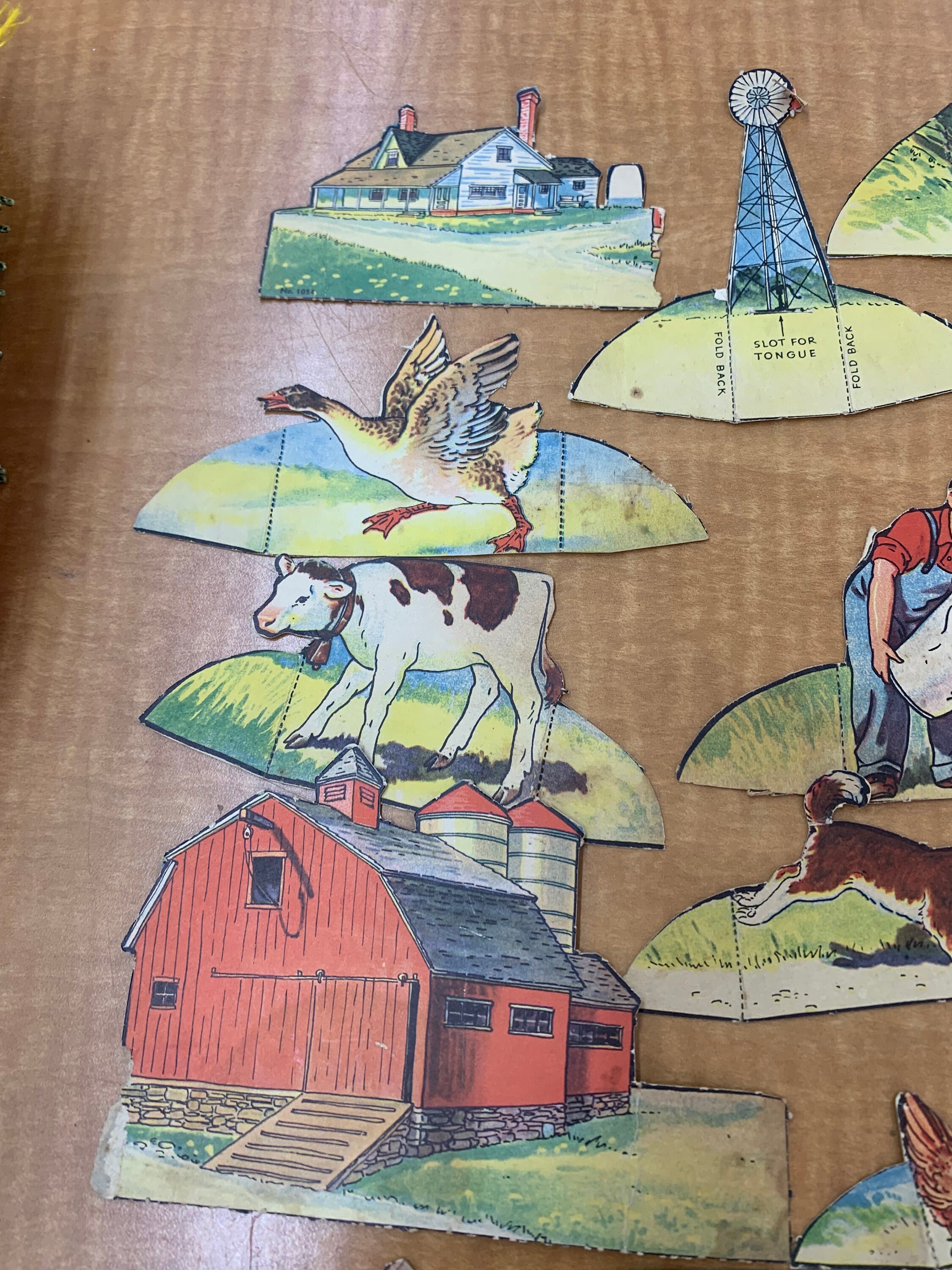 Vintage Paper/cardboard Cutouts Farm Animals, Children, Cows, Duck Some ...