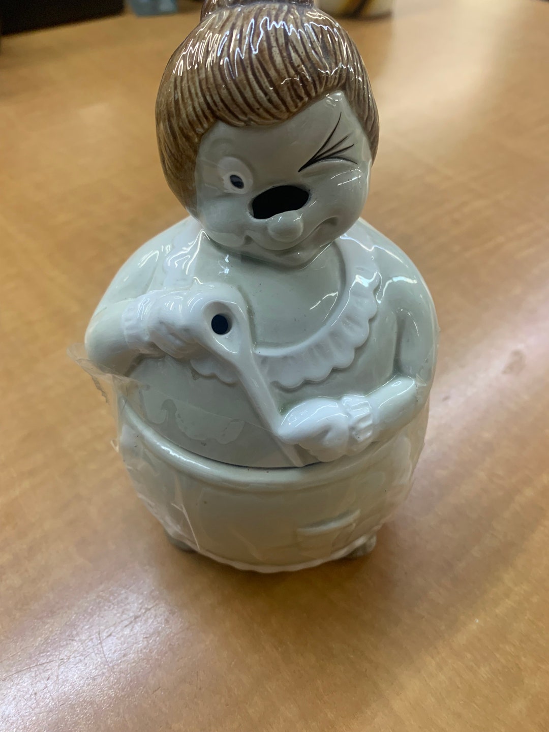 Vintage Fitz and Floyd Granny Grandma String Yarn Holder Jar - Etsy