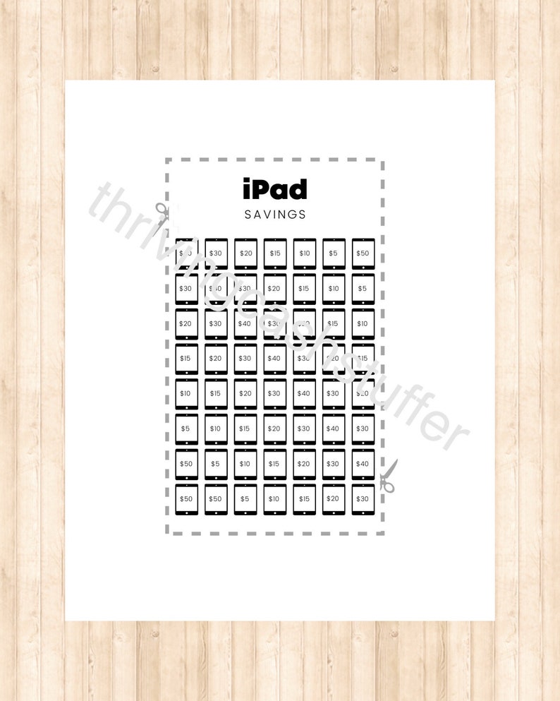 IPad Savings Challenge - A6 Printable, Instant Download, Budget ...