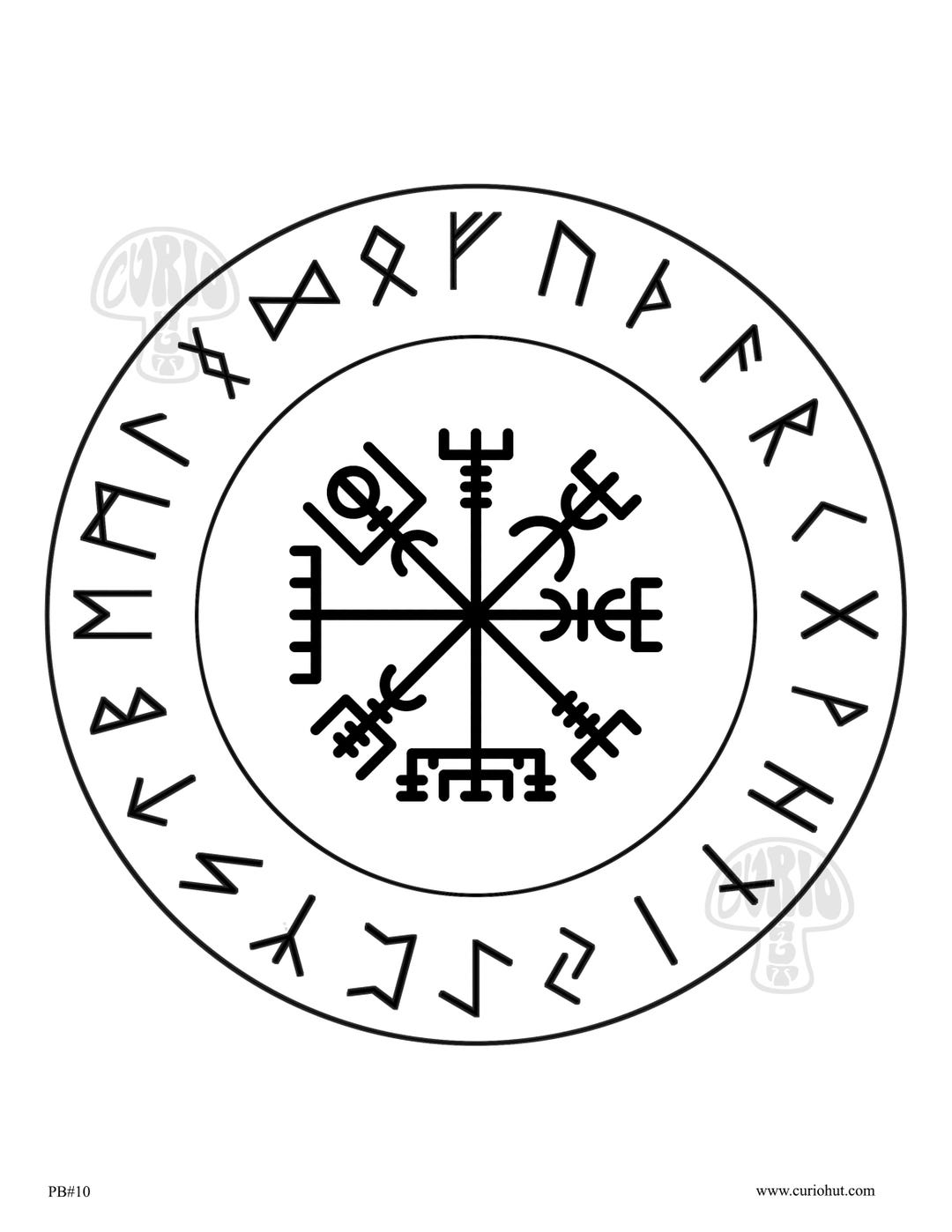 Norse Rune Pendulum Board – Futhark Divination Chart – Printable ...