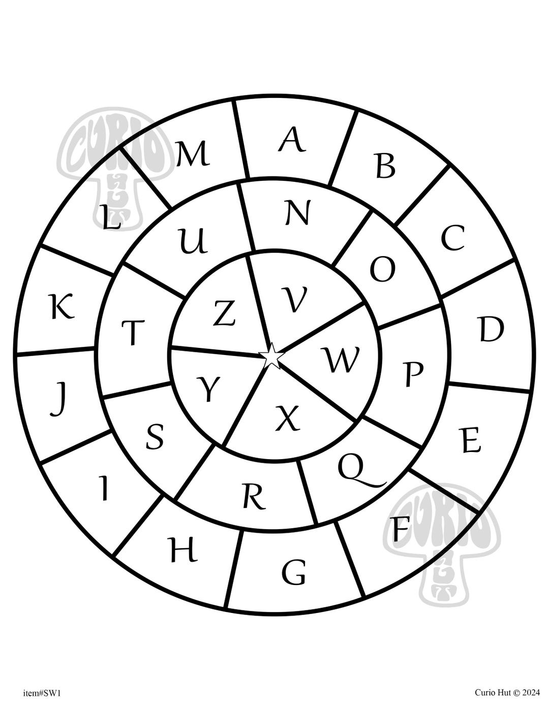 Classic Sigil Wheel – Letter Ring for Spellcraft and Intention Symbols ...