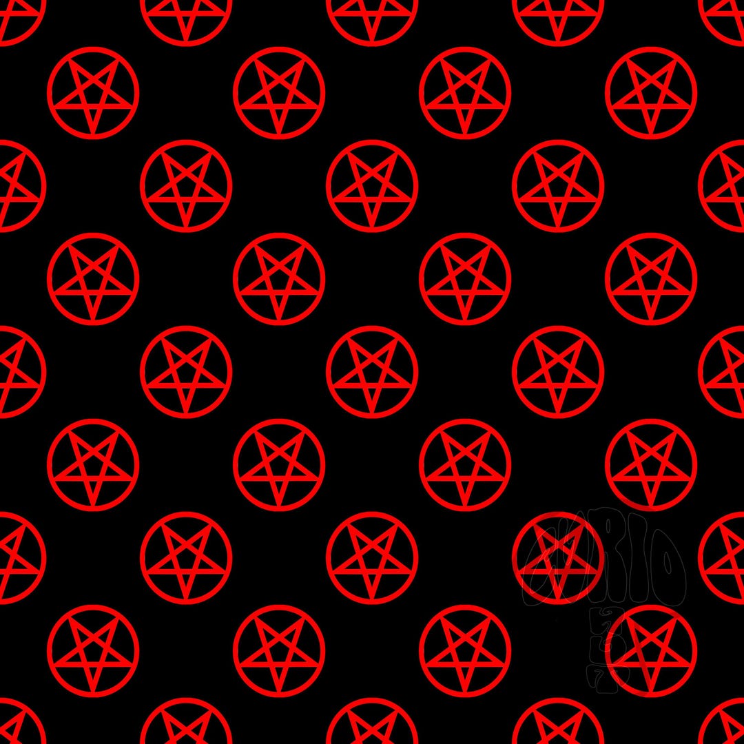 Pentagram Pattern Black and Red Seamless File or Digital Paper 12 X 12 ...