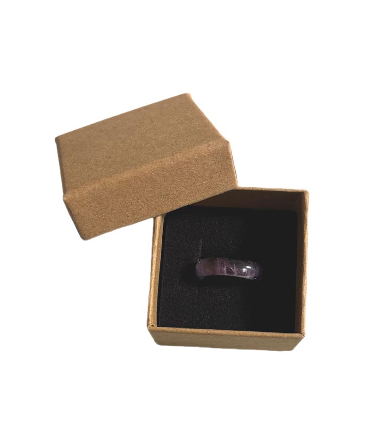 Natural Amethyst Mineral Solid Band Ring – Calming, Clarity, Intuition ...