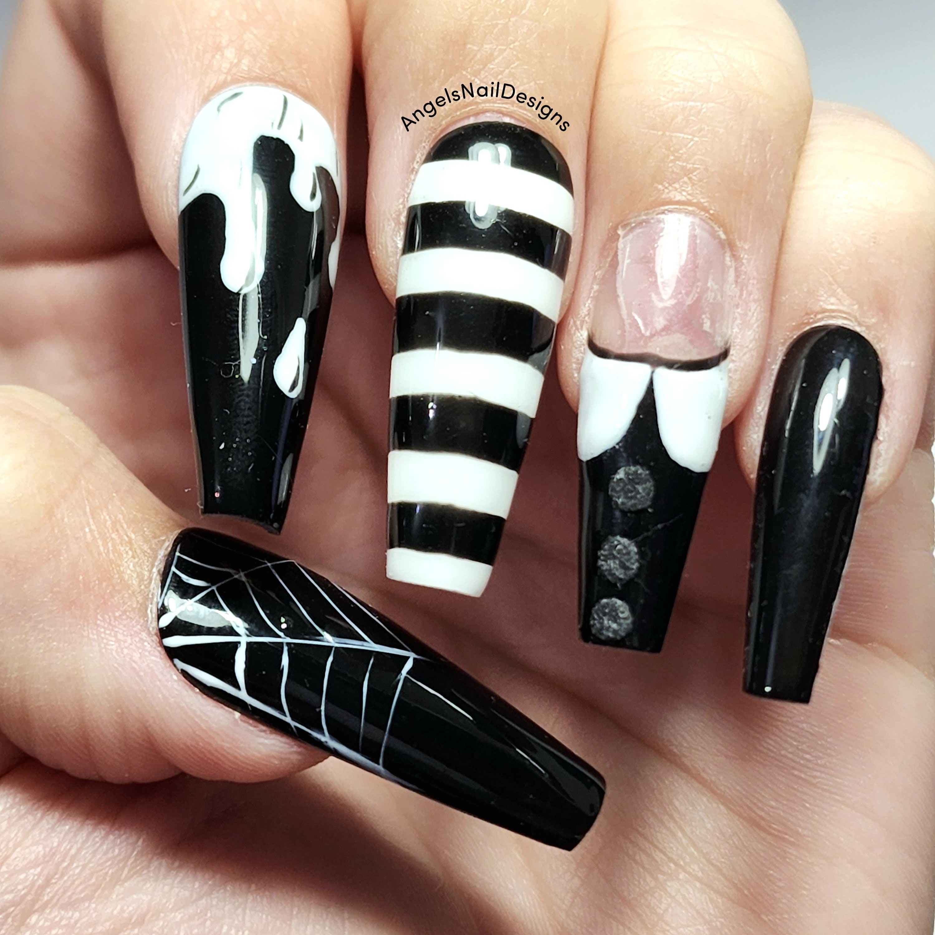 Wednesday Addams Nails