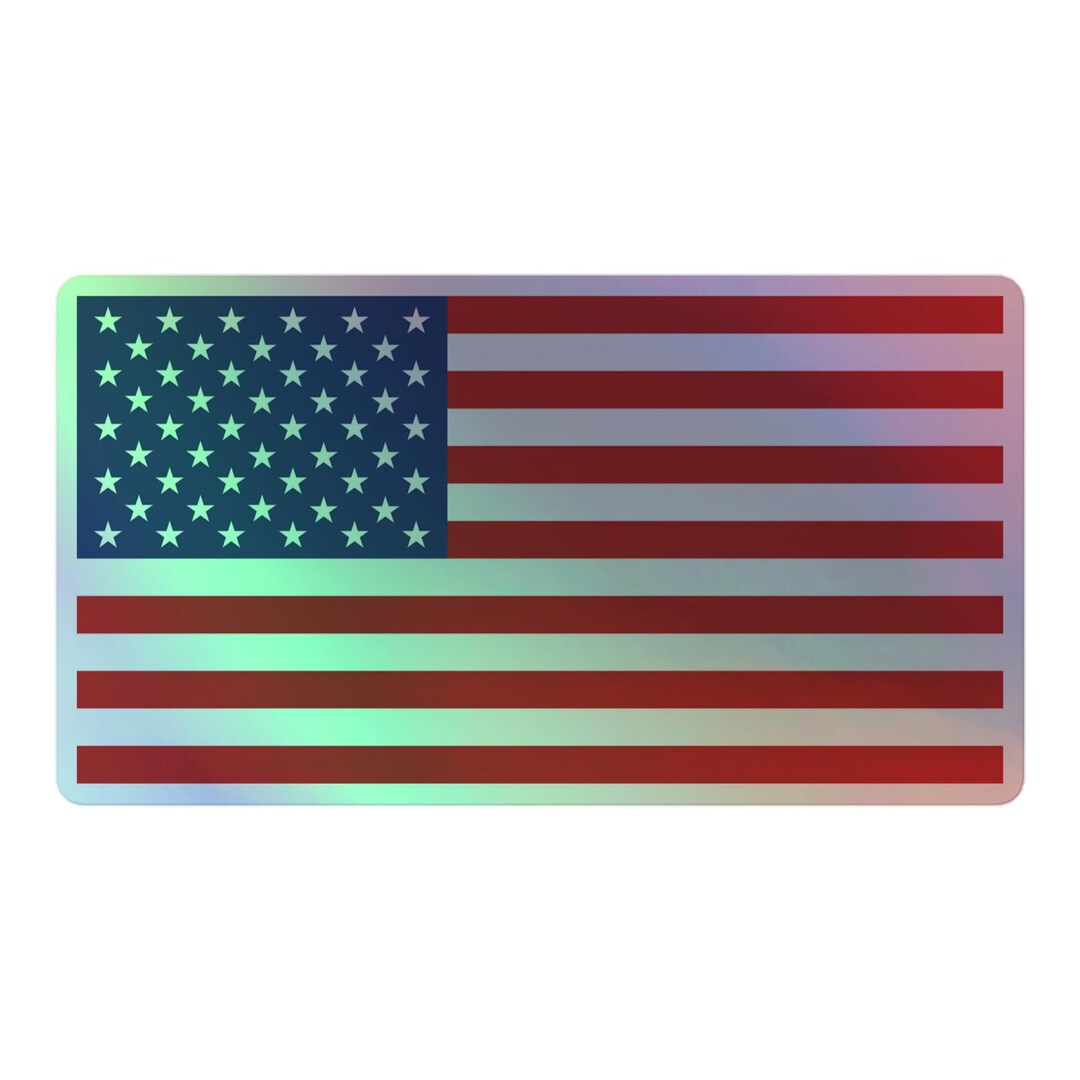 Holographic American Flag Sticker - Etsy