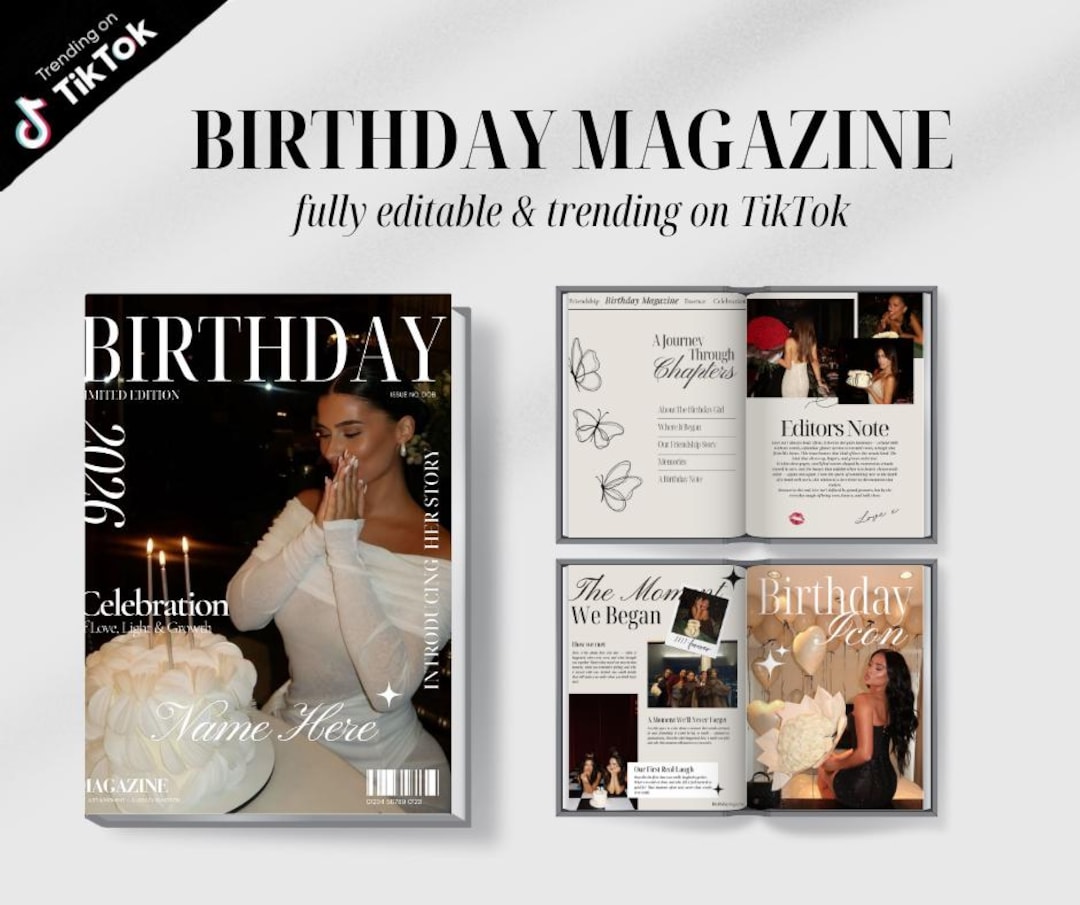Birthday Magazine Canva Template for Best Friend | Editable Birthday ...