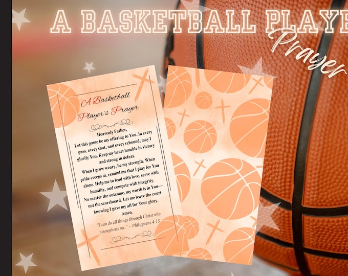Game Day Faith: Basketball Prayer Card for Athletes | Printable 8.5x11 ...