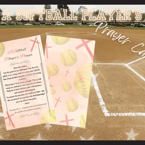 Softball Prayer Card for Faith-filled Athletes | Printable 8.5x11 ...