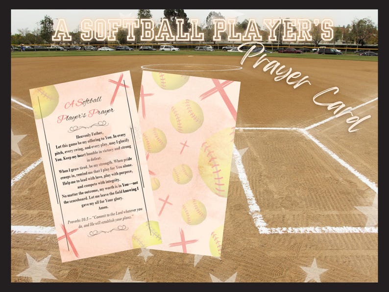 Softball Prayer Card for Faith-filled Athletes | Printable 8.5x11 ...