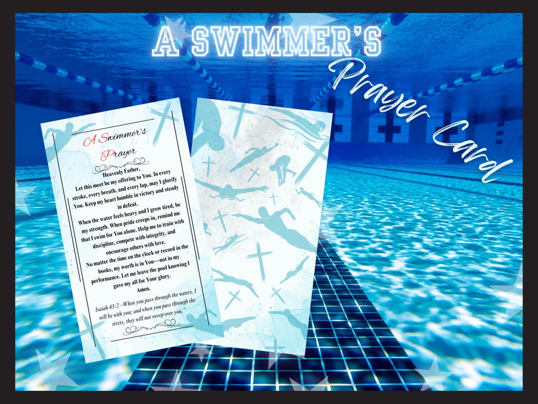 Game Day Faith: Swimmer's Prayer Card | Inspirational Christian Gift ...