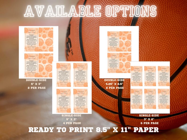 Game Day Faith: Basketball Prayer Card for Athletes | Printable 8.5x11 ...