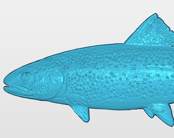 Realistic Rainbow Trout STL File for CNC Wood Carving and 3D Printing ...