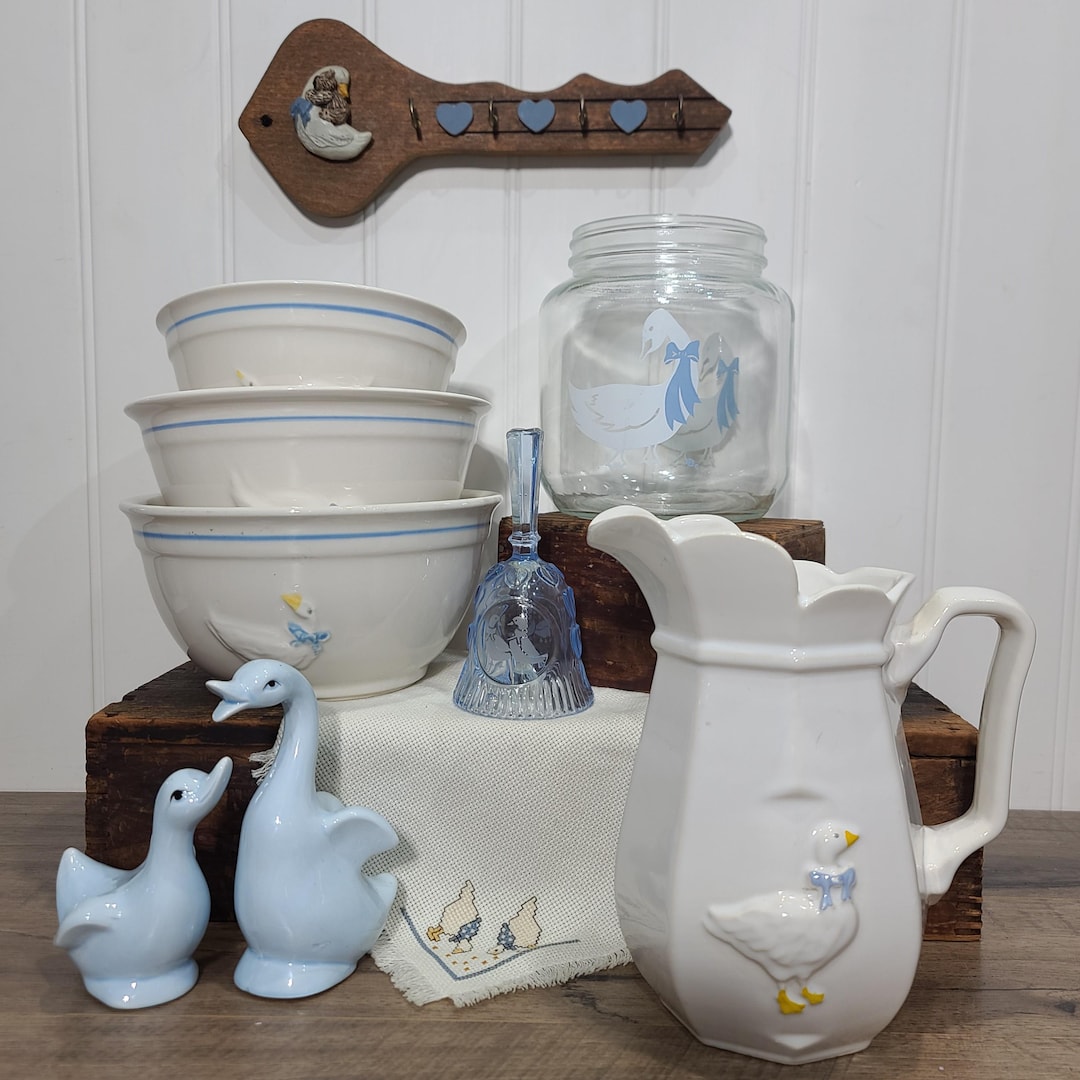 Vintage Mother Goose Country Farmhouse Cottage Grandma Blue Ribbon 80s ...