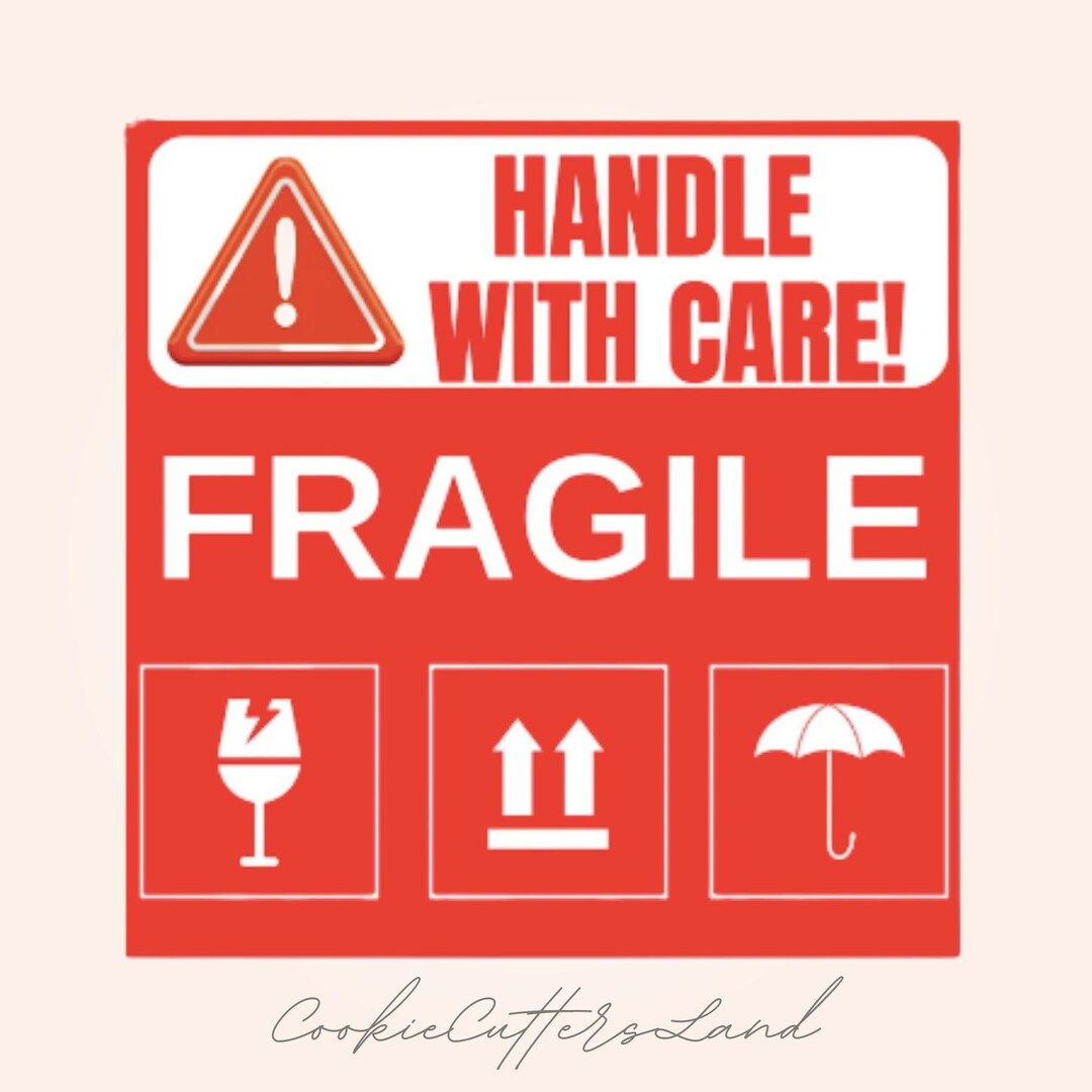 100 Labels "fragile HANDLE With Care" Warning Shipping Package Adhesive ...