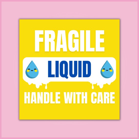 100 Labels fragile LIQUID Handle With Care Warning - Etsy