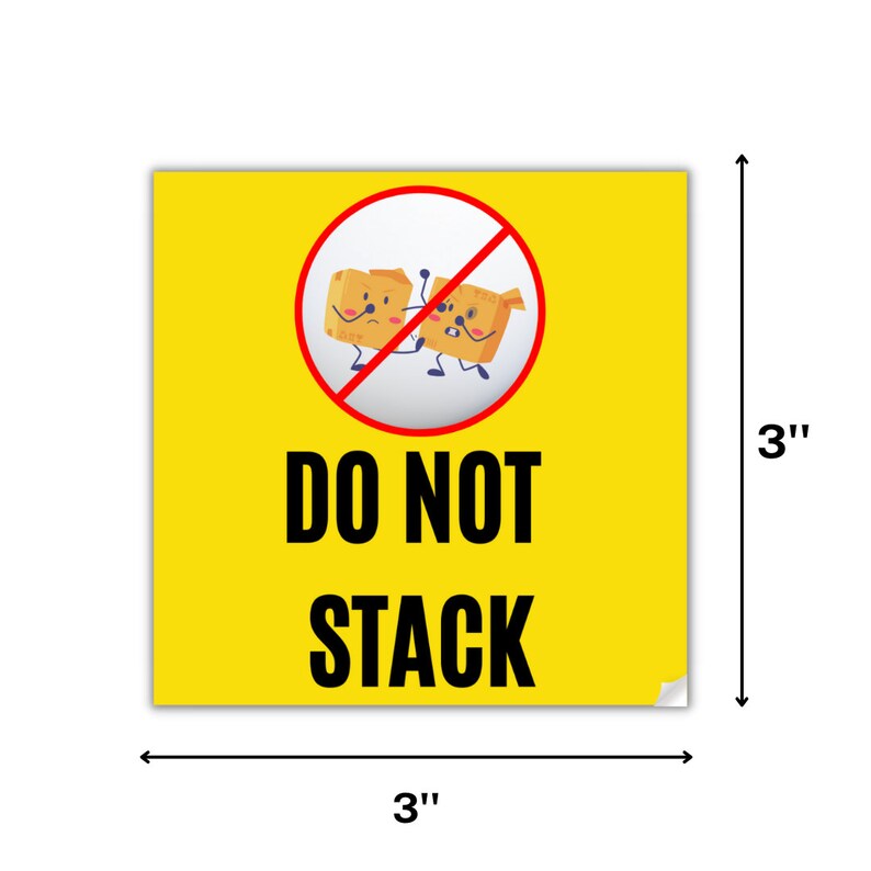 100 Labels "do NOT Stack" Warning Shipping Package Adhesive Labels ...