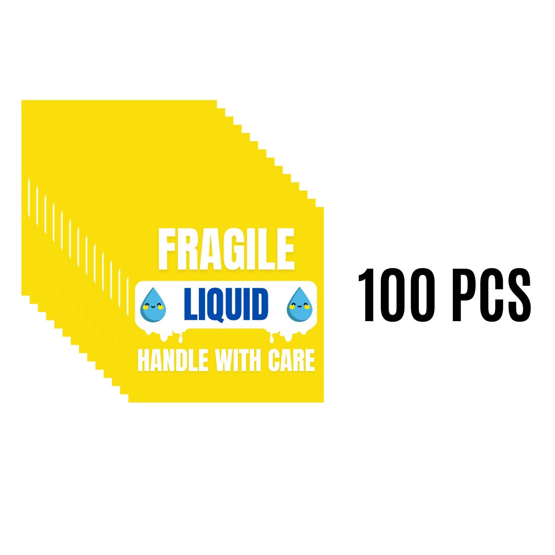 100 Labels fragile LIQUID Handle With Care Warning Shipping Package ...