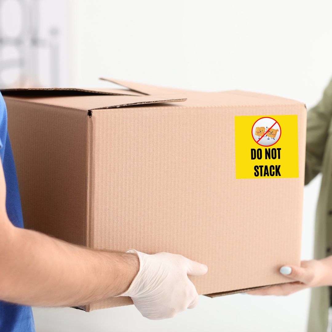 100 Labels do NOT Stack Warning Shipping Package Adhesive Labels ...