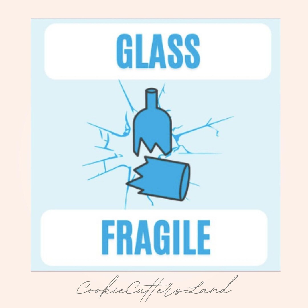 100 Labels glass Fragile Warning Shipping Package Adhesive Labels ...