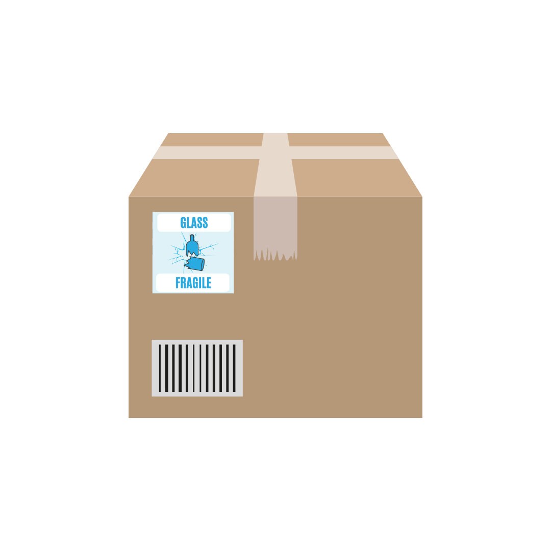 100 Labels glass Fragile Warning Shipping Package Adhesive Labels ...