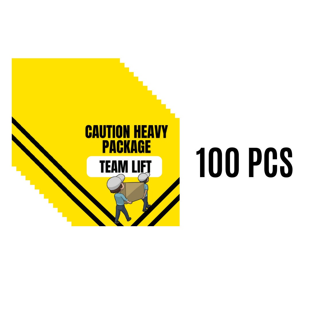 100 Labels "team LIFT Caution Heavy Package" Warning Shipping Package ...