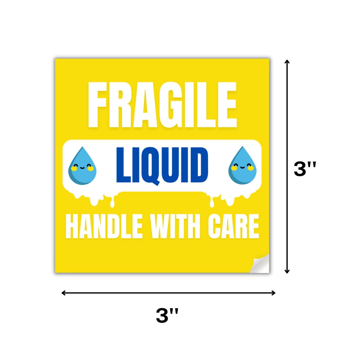 100 Labels fragile LIQUID Handle With Care Warning Shipping Package ...
