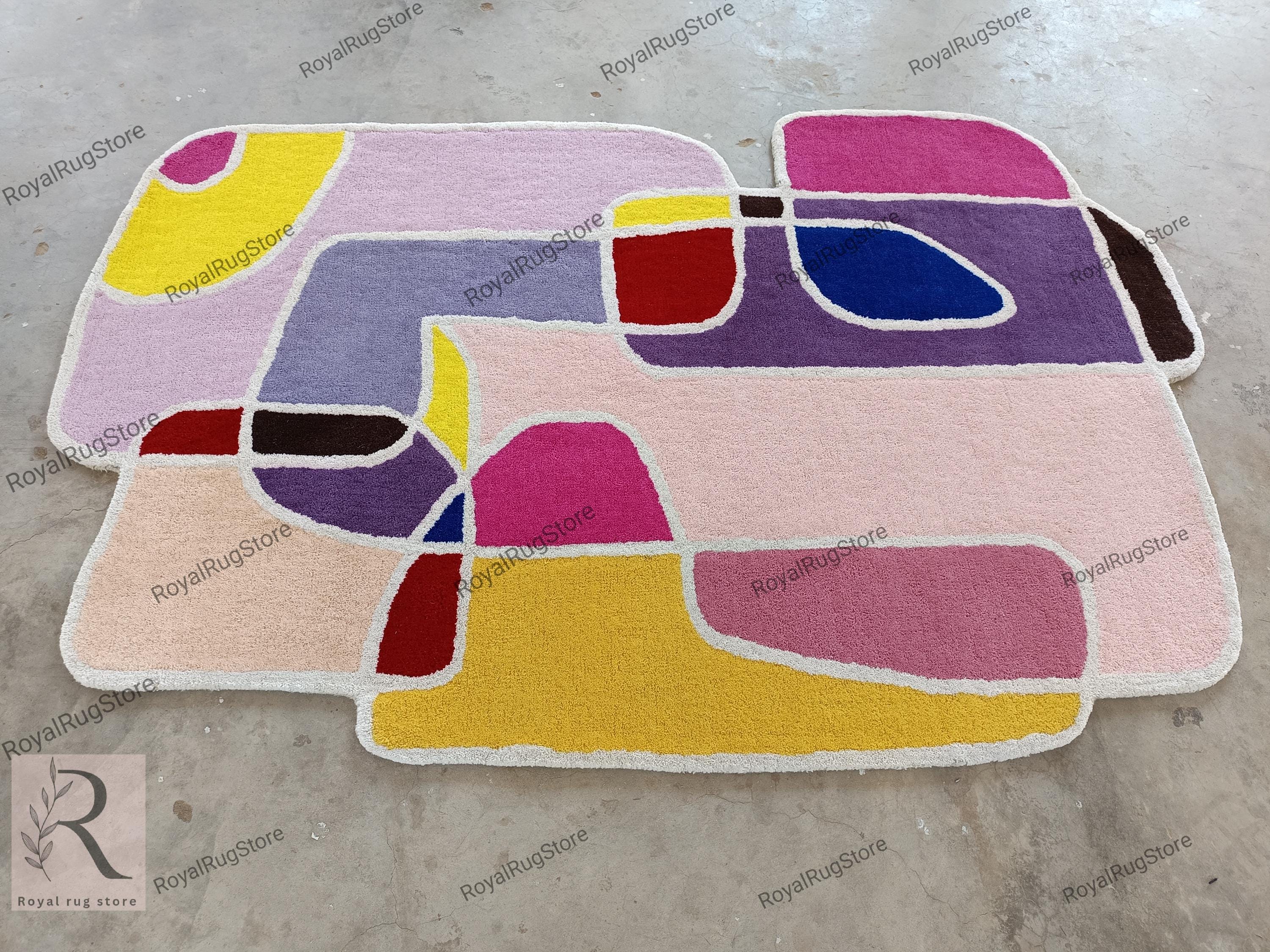 Irregular Shape Handmade Tufted Shape Rug 100% Fine Wool Trending ...