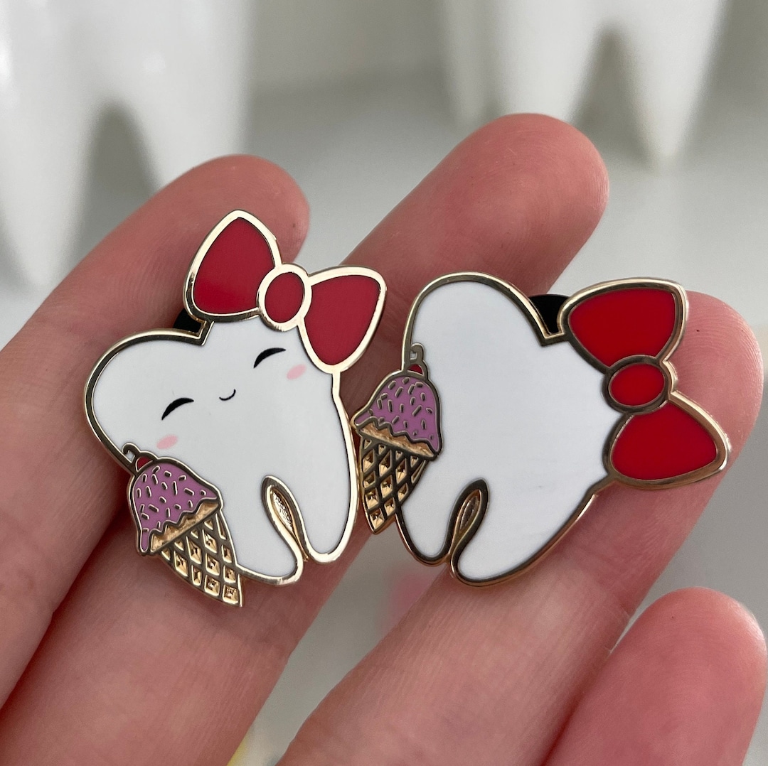 Simple Sweet Tooth Dental Pin With or Without Face / Dentist / Dental ...