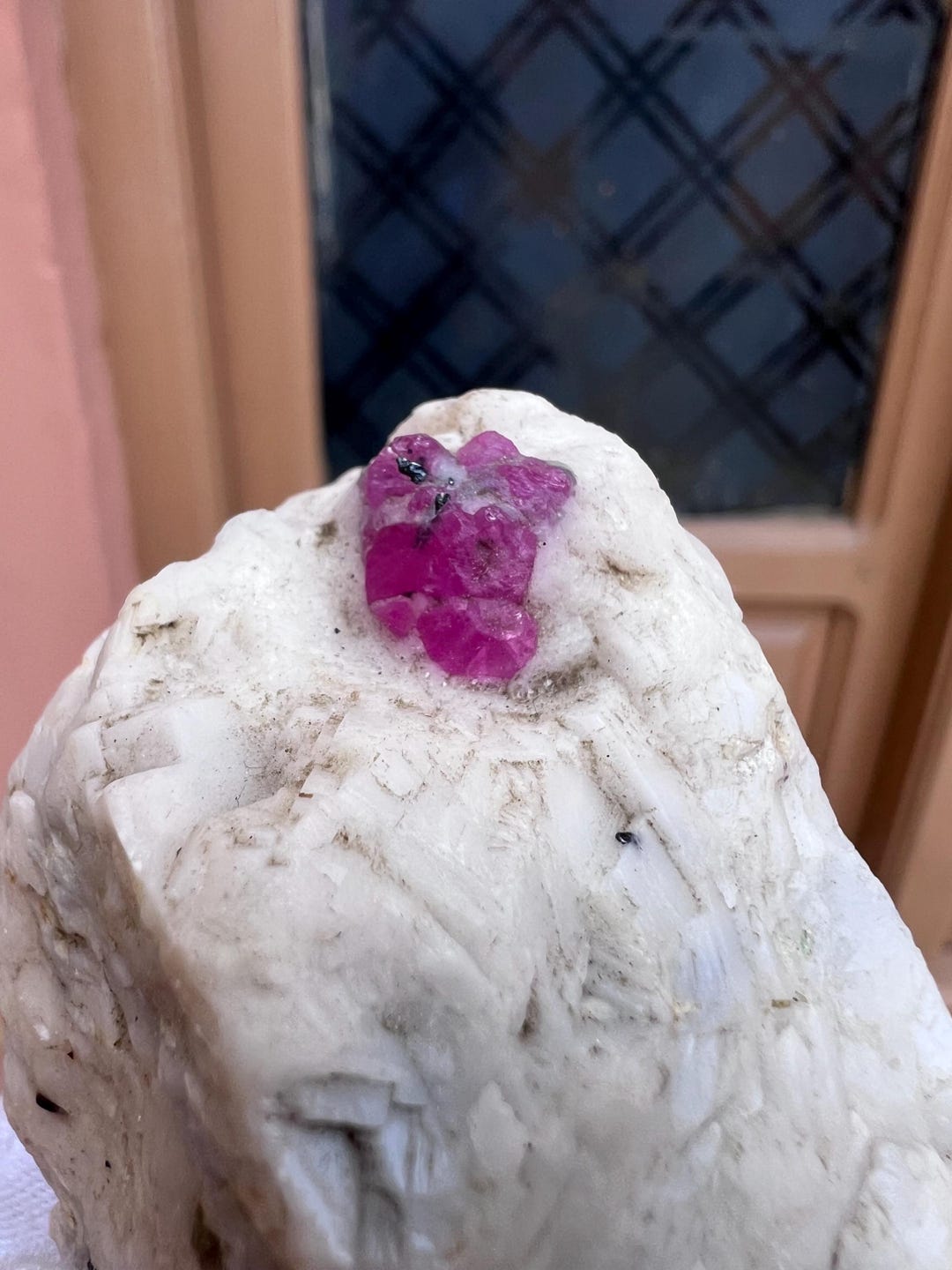 Natural Ruby in White Marble Matrix, Corundum Mineral Specimen - Etsy