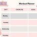 Workout Planner, Fitness, Instant Download, Fitness Schedule, Printable ...