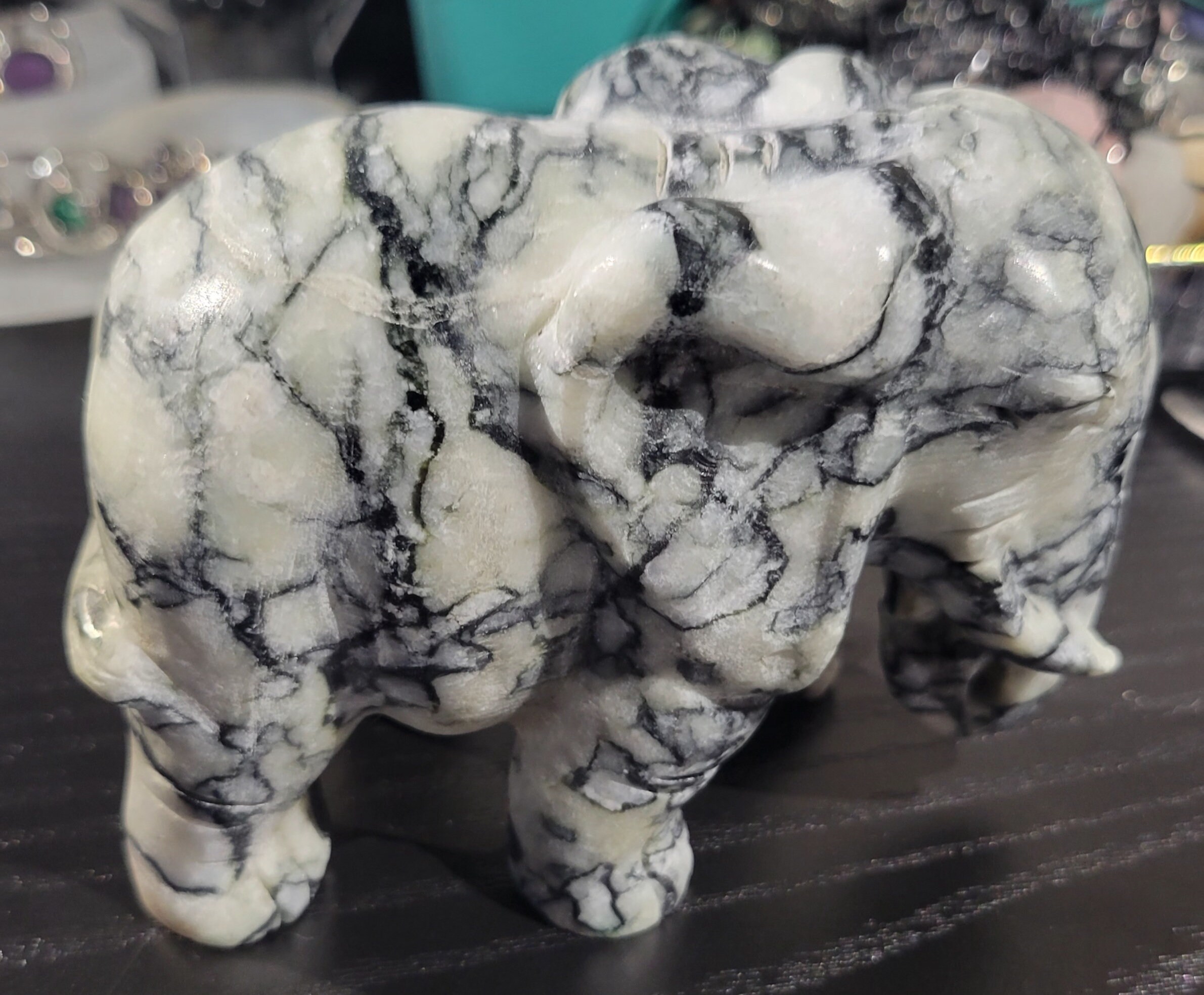 Unique Rare Spider Web Jasper Elephant Gives a Valium Effect, Reminds ...