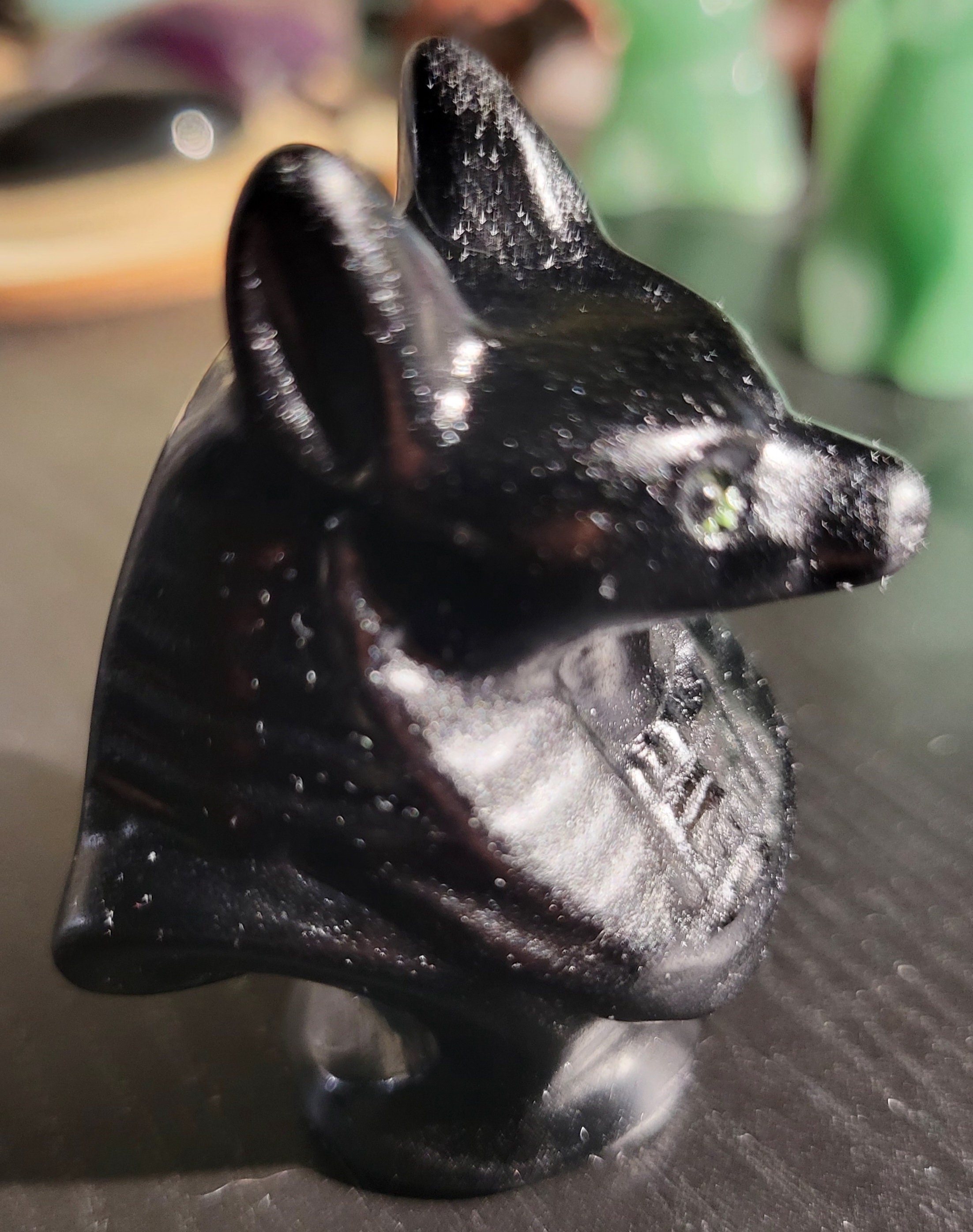 Black Obsidian Egyptian Anubis Hand Carving Power - Etsy