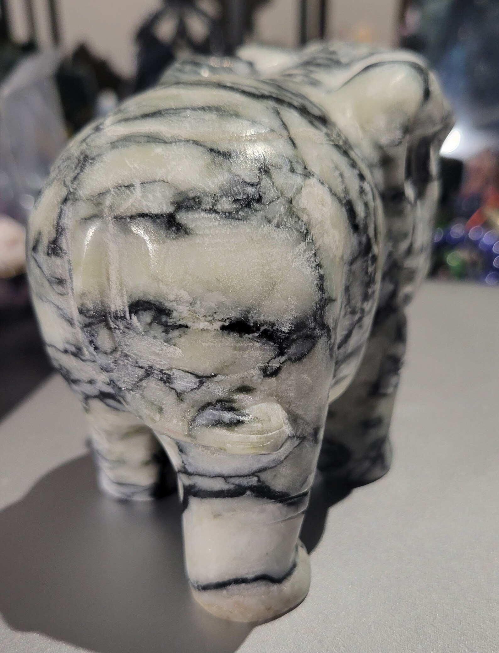 Unique Rare Spider Web Jasper Elephant Gives a Valium Effect, Reminds ...